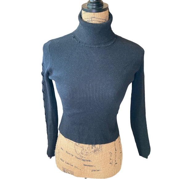 Joe Boxer | Sweaters | Vintage Joe Boxer Turtle Neck Ribbed Lace Sleeve ...